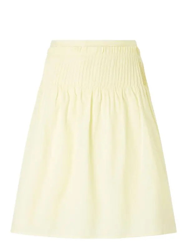 SIR. Rochelle Pintuck Cotton Midi Skirt - Yellow