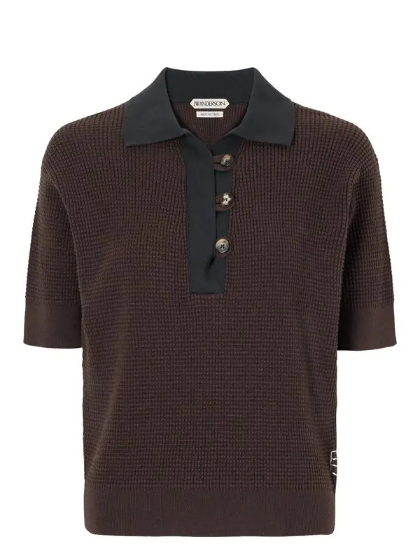 JW Anderson Cotton-blend Polo Shirt - Brown
