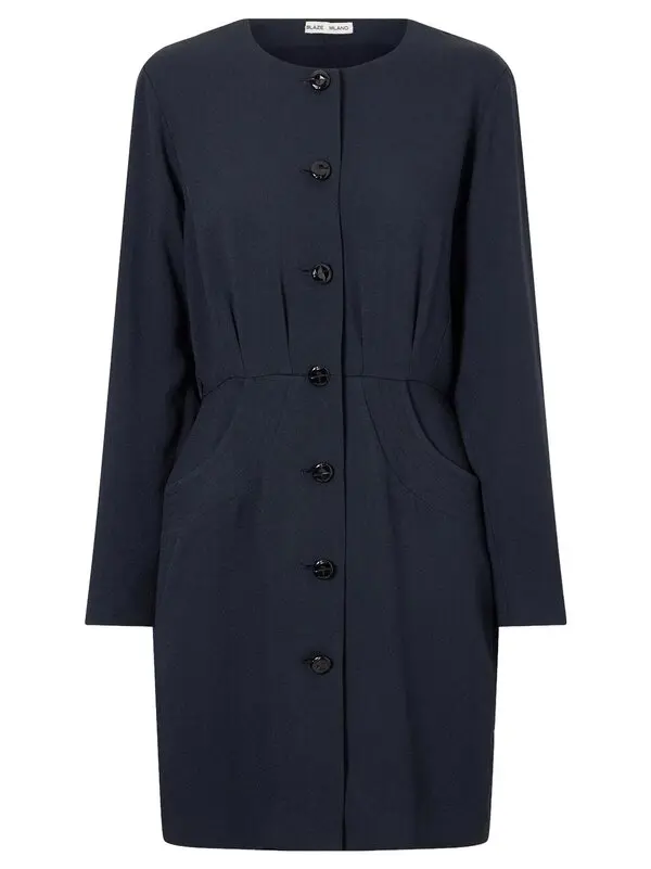BLAZÉ MILANO Luna Friesian Crepe Mini Dress - Blue