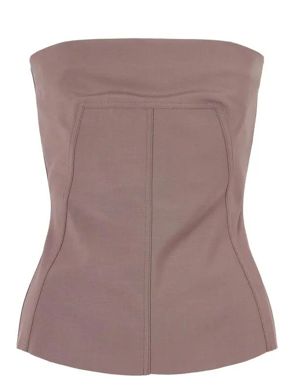 Rick Owens Strapless Wool-blend Bustier Top - Grape
