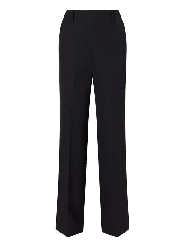 Khaite Grenare Virgin Wool High-rise Wide-leg Pants - Black