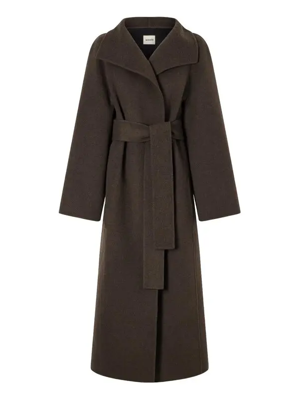 Khaite Romare Belted Double-face Wool Coat - Green