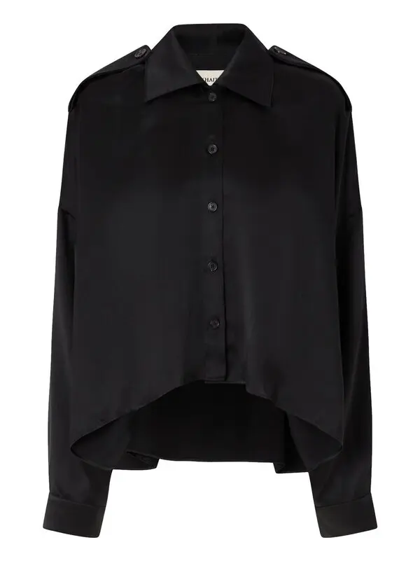 Khaite Bodine Silk-satin Shirt - Black