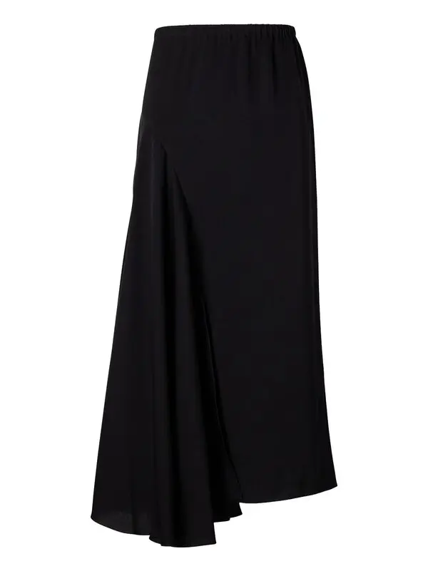 Sharon Wauchob Asymmetric Duchesse-satin Midi Skirt - Black