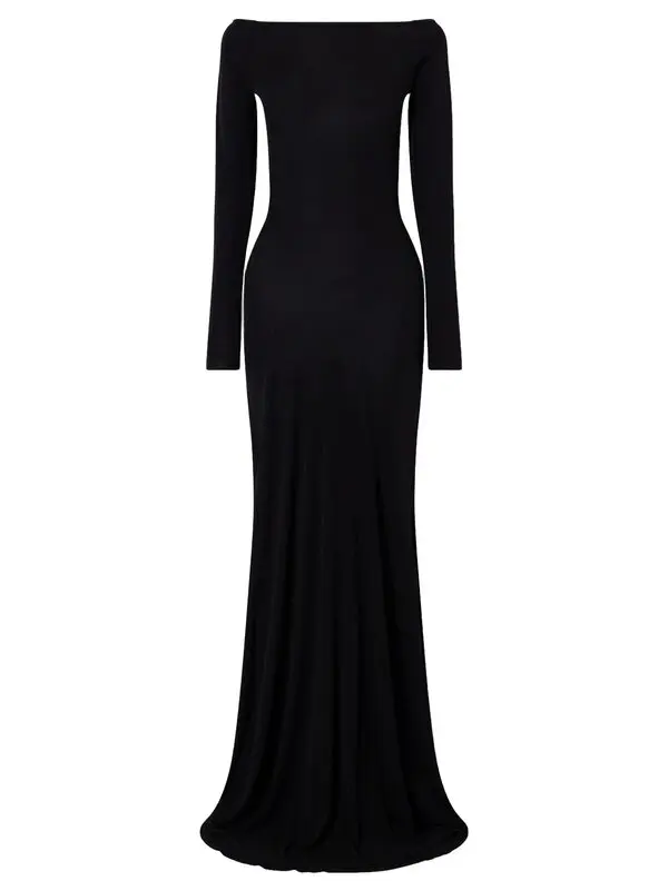 Alex Perry Open-back Jersey Gown - Black