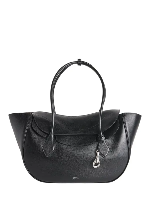 Polo Ralph Lauren Large Leather Shoulder Bag - Black