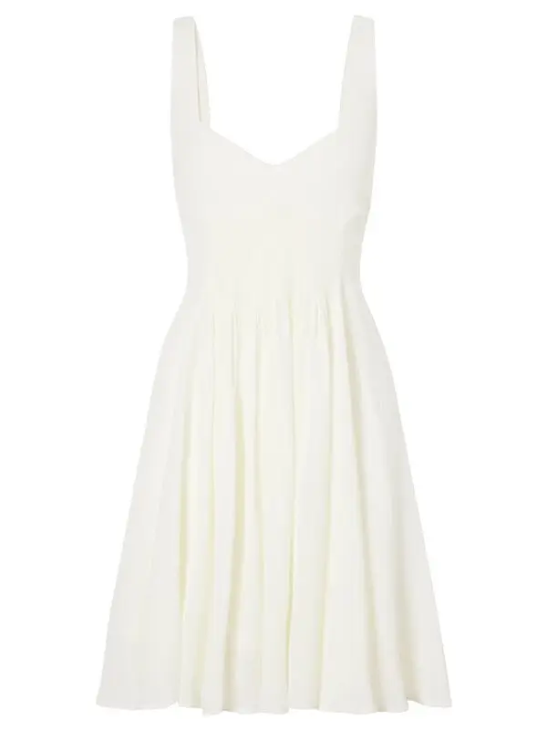 JW Anderson Pleated Gathered Crepon Mini Dress - Neutrals