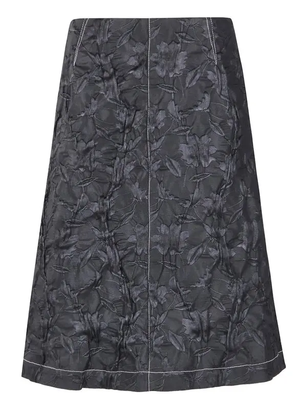 Simkhai Vionna Floral Midi Skirt - Black