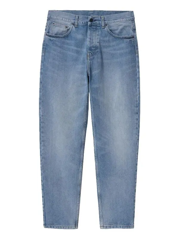 Carhartt Work In Progress Newel Logo-patch Straight-leg Jeans - Blue