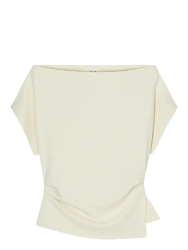 Closed Off Shoulder Top - Beige