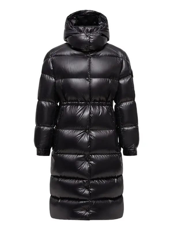 Moncler Cavettaz Hooded Long Down Jacket - Black