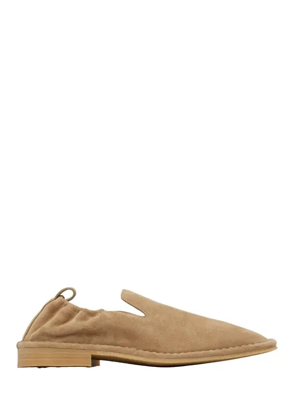 Amiri Slip-on Loafers With Square Toe And Embossed Logo Pull-loop - Beige