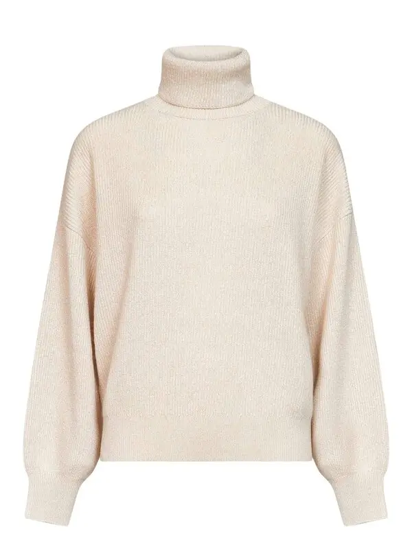 Brunello Cucinelli Ribbed-knit Roll-neck Sweater - Ivory