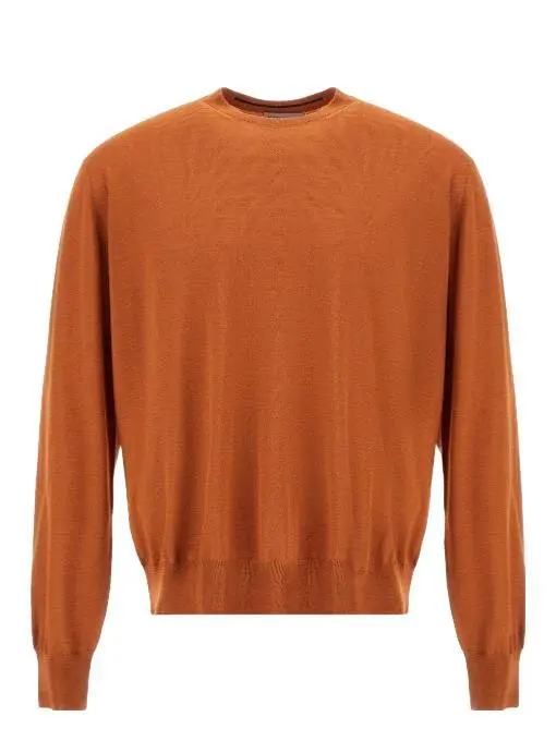 Herno Ribbed-trim Crew Neck Sweater - Copper