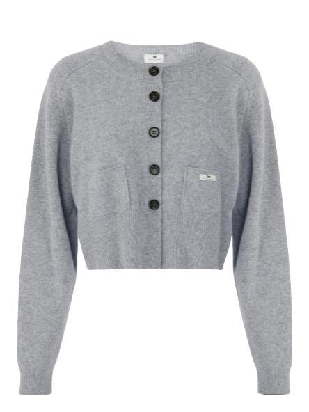 Elisabetta Franchi Cropped Raglan-sleeve Cardigan - Light Gray