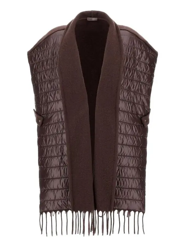Herno Quilted Tassel Vest - Dark Chocolate