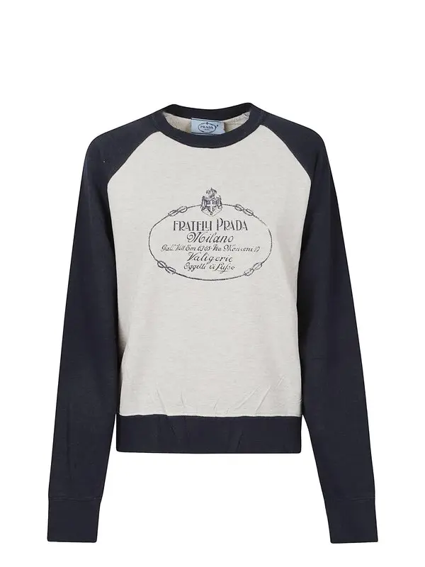Prada Cotton Crew-neck Sweatshirt - Black