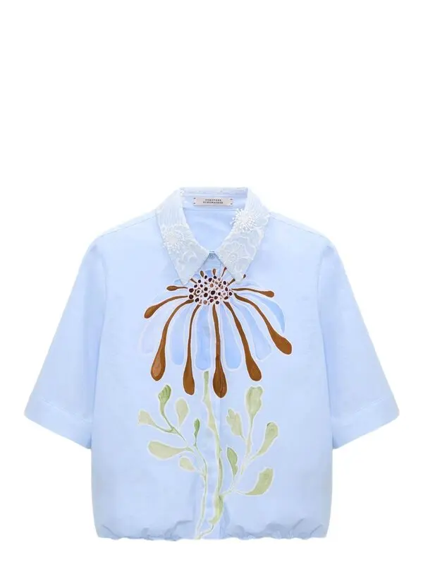 Dorothee Schumacher Floral Print Short Sleeve Shirt - Blue
