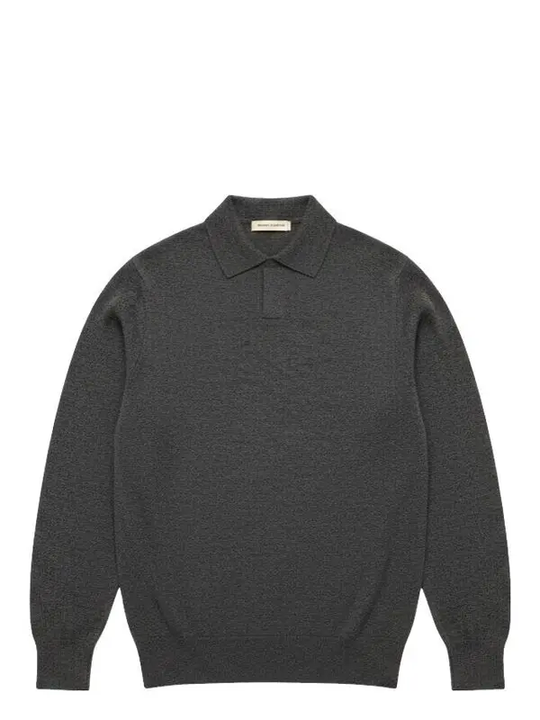 Brunello Cucinelli Long-sleeve Knitted Polo Shirt - Black