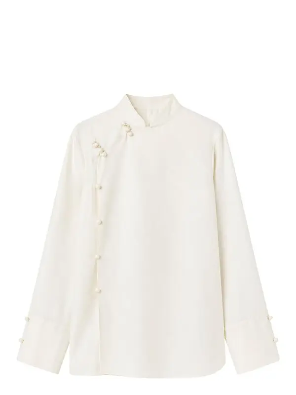 RÓHE Frog-fastening Wide-cuff Blouse - White