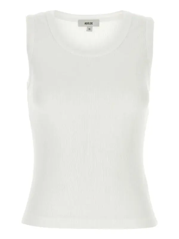 AGOLDE Poppy Fine-ribbed Tank Top - White