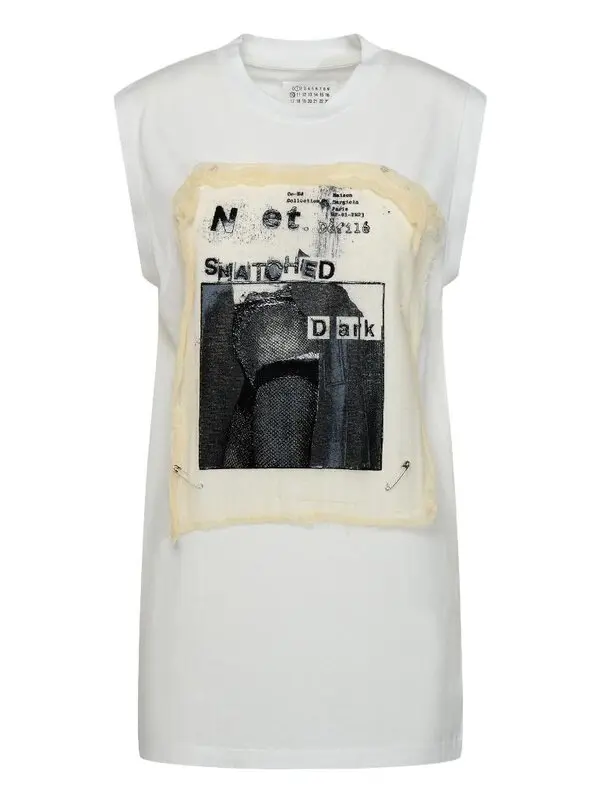MAISON MARGIELA Graphic Printed Sleeveless T-shirt - No