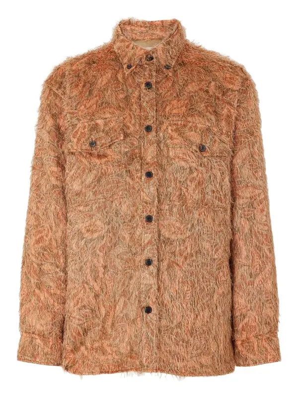 Dries Van Noten Cromo Fil Coupé Jacquard Overshirt - Orange