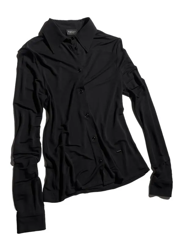 Gucci Lightweight Viscose Crêpe Jersey Shirt - Black