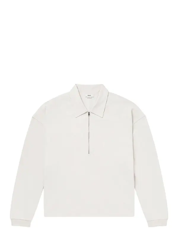 AGOLDE Darius Cotton-jersey Polo Shirt - Neutrals