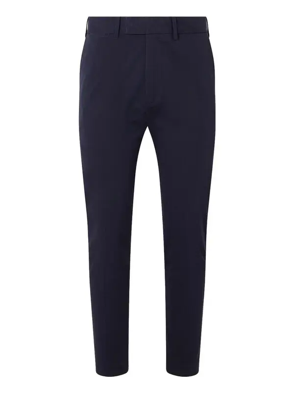 TOM FORD Tapered Cotton-blend Twill Trousers - Blue
