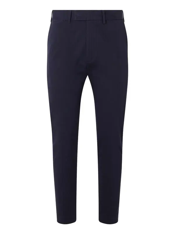 TOM FORD Tapered Cotton-blend Twill Trousers - Navy