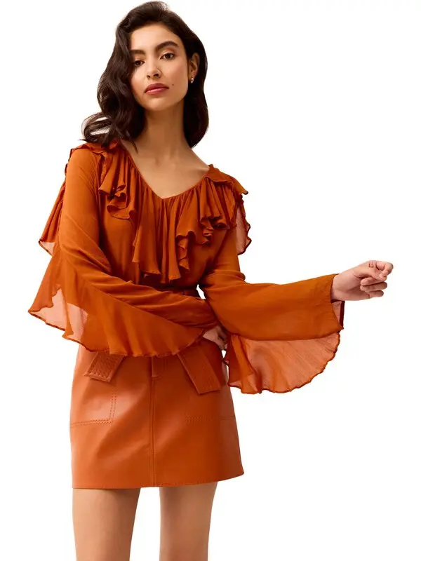 MARIE OLIVER Trudy Blouse - Brandy
