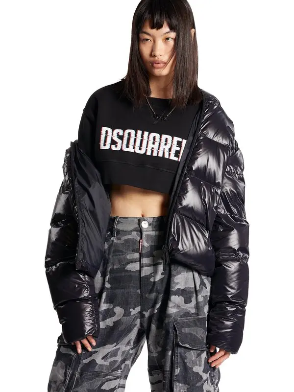 Dsquared2 Cropped Cool Sweatshirt - Black