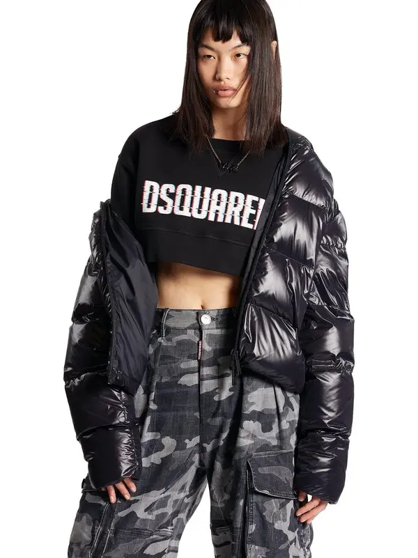 Dsquared2 Cropped Cool Sweatshirt - Black