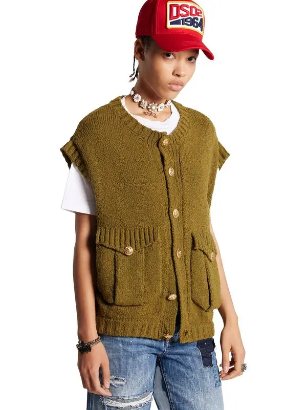 Dsquared2 Patch Pocket Knit Vest - Fantasy