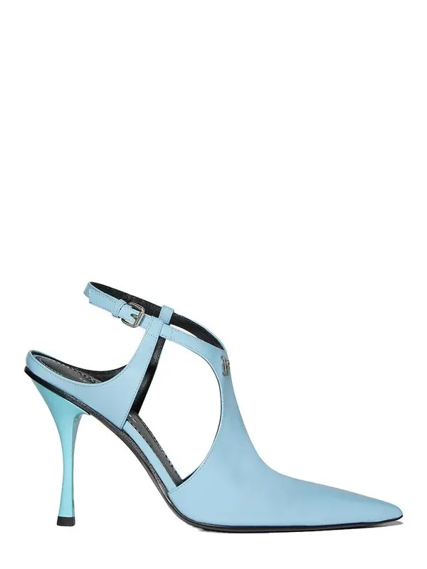 Dsquared2 Leather Slingback Pumps With Metal Detail - Blue