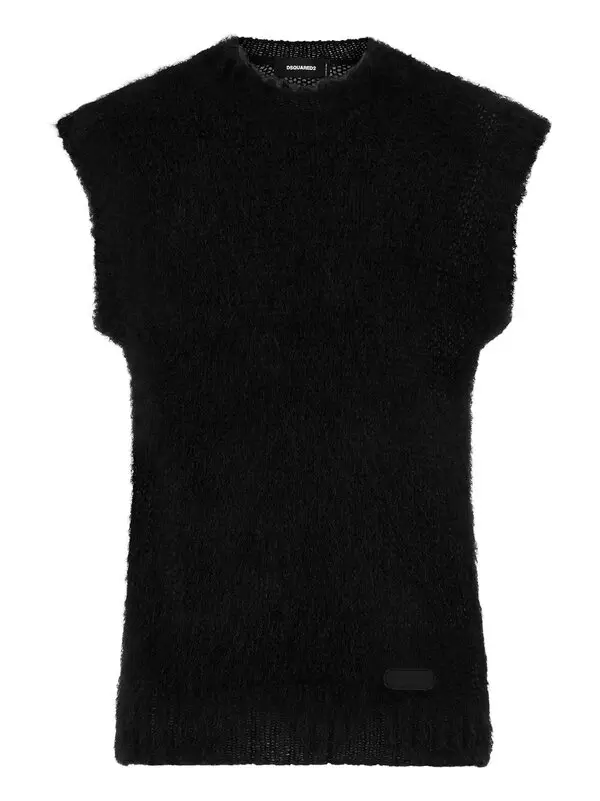 Dsquared2 Fuzzy Knit Vest - Black