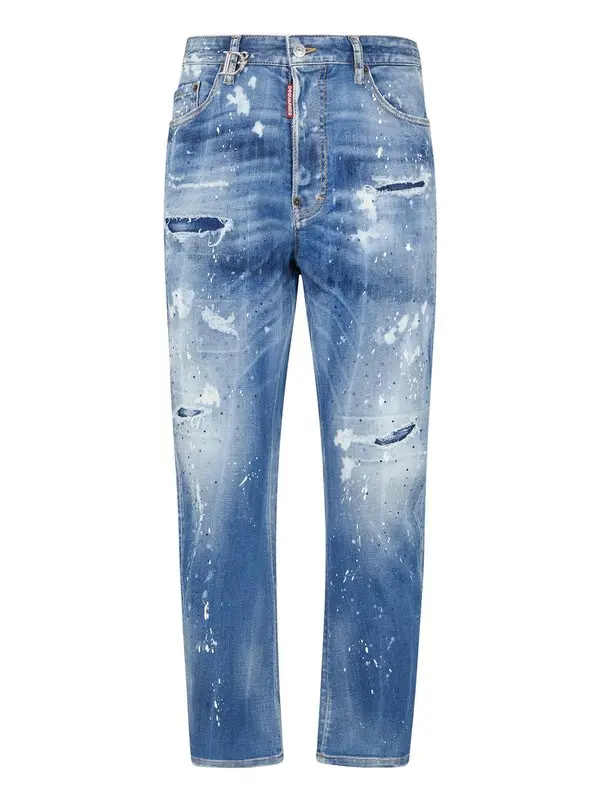 Dsquared2 Medium Wash Distressed Jeans - Blue
