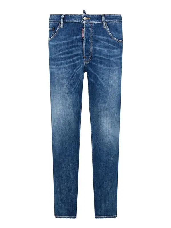 Dsquared2 Medium Wash Trompe L'oeil Jeans - Blue