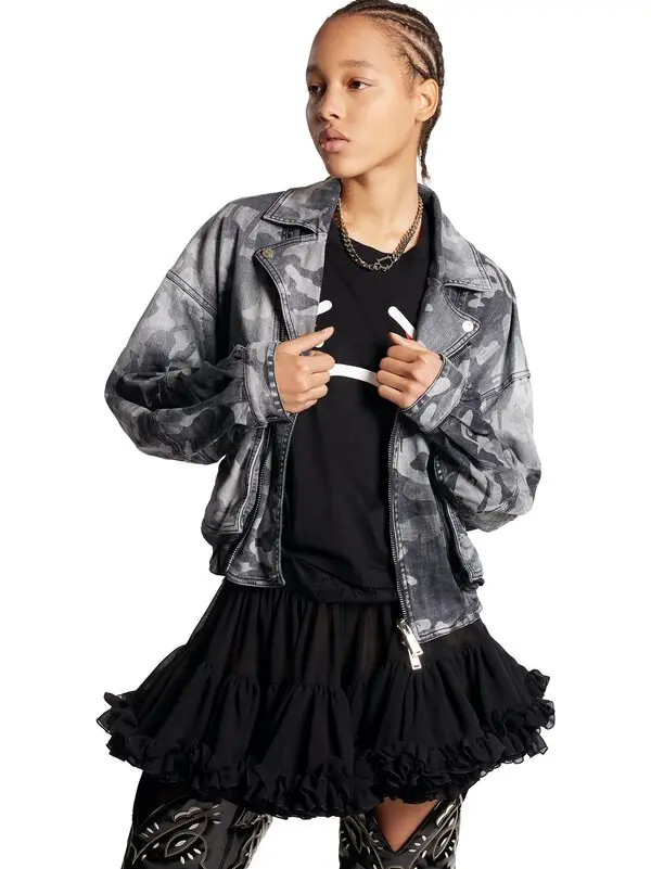 Dsquared2 Camouflage Wash Denim Jacket - Black