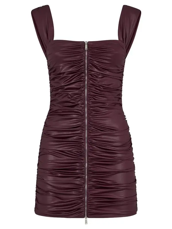 Dsquared2 Gathered Zipped Mini Dress - Blue