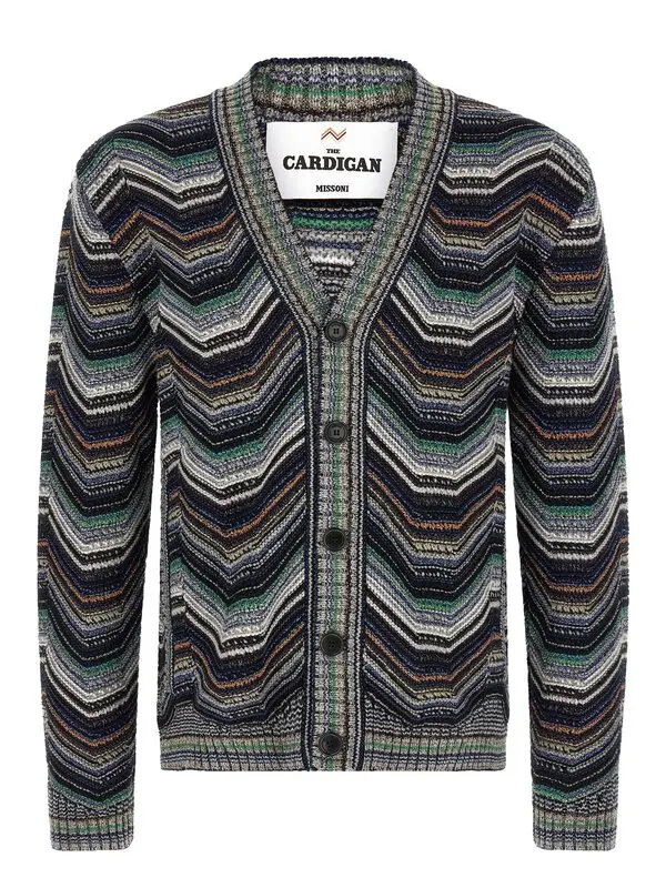 Missoni Zigzag Wool And Cotton Blend Cardigan - Multicolor