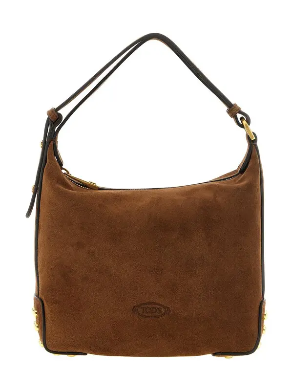 TOD'S Gommini" Mini Suede Shoulder Bag - Brown