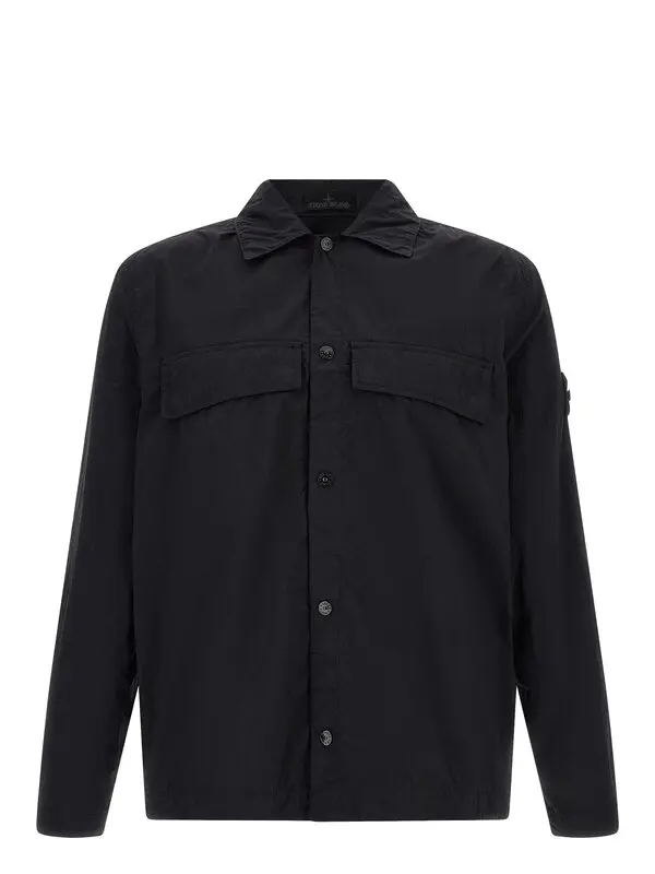 Stone Island Badge Ghost' Overshirt - Black