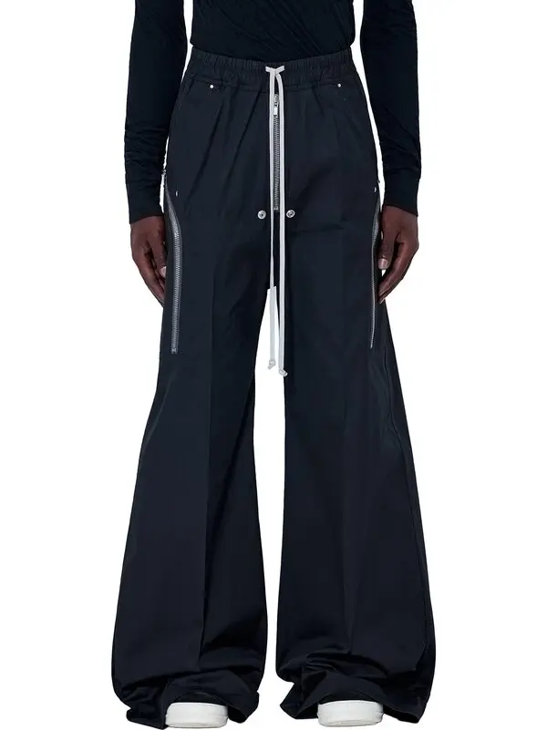Rick Owens Wide-leg Cotton Blend Trousers - Black