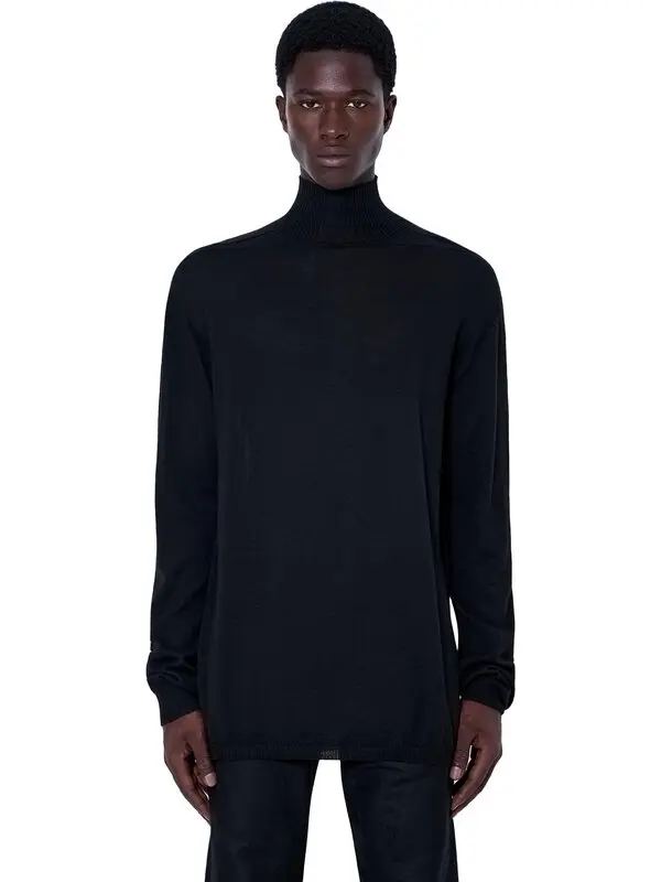 Rick Owens Oversized Turtleneck Sweater - Black