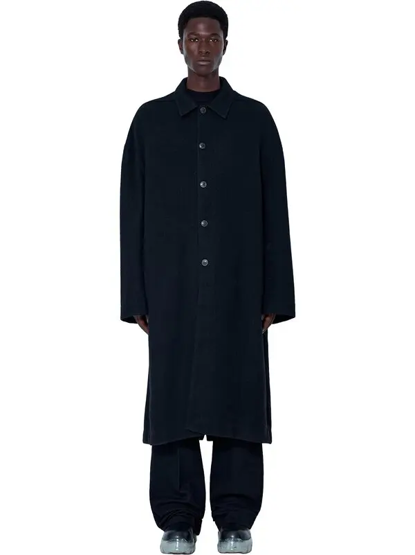 Rick Owens Single-breasted Wool Coat - Black