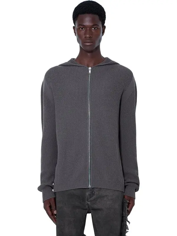 Rick Owens Wool Zipped Hoodie - Gray