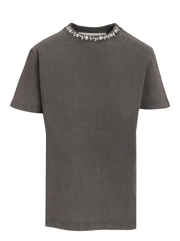 GOLDEN GOOSE Embellished Crewneck T-shirt - Gray