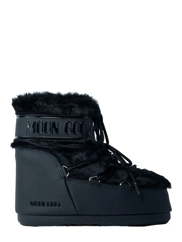 Moon Boot Icon Low Nylon Lace-up Boots - Black